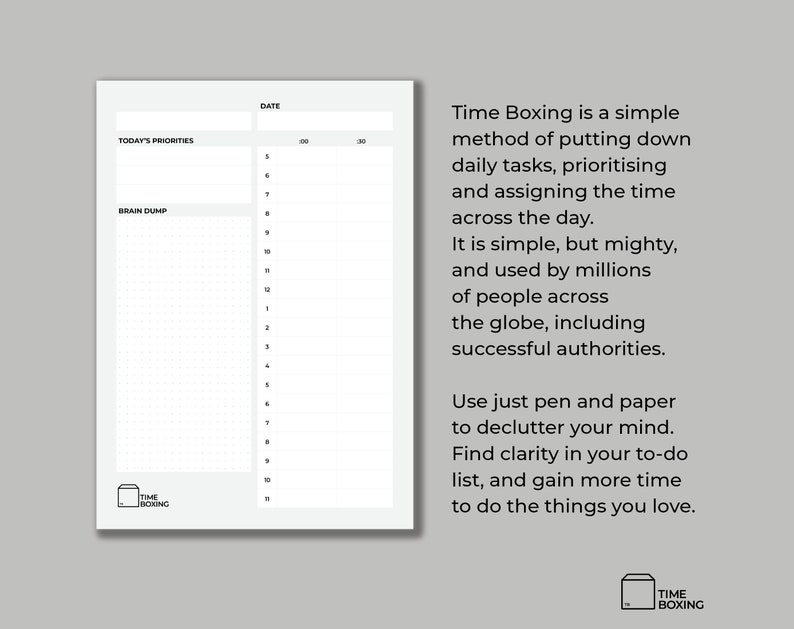 Time-boxing Planner Get Focused & Accomplish More With Ease ...