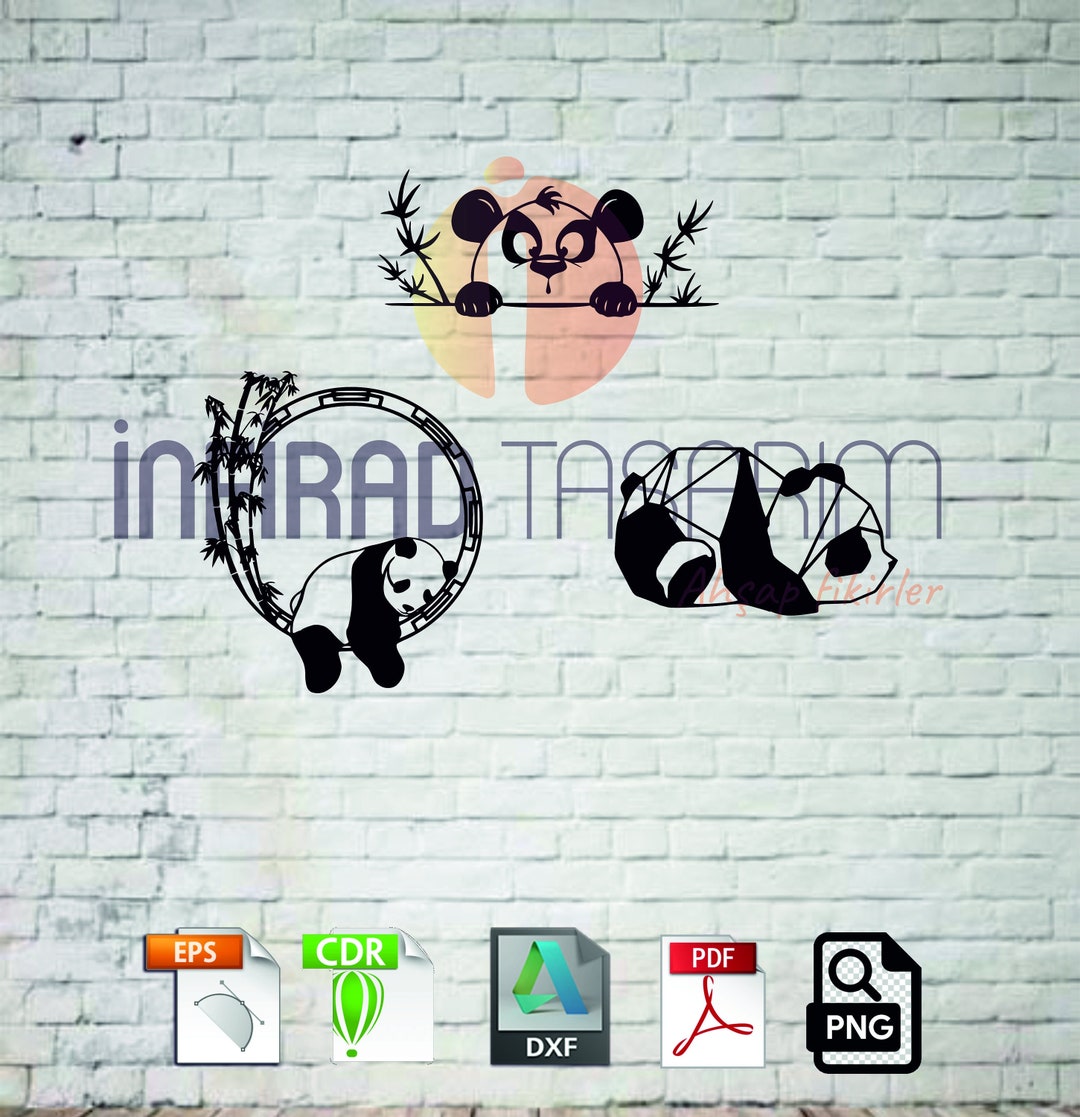Panda Decor Laser Cut, Dxf, CNC Cutting, CNC Router, Digital, Vector ...
