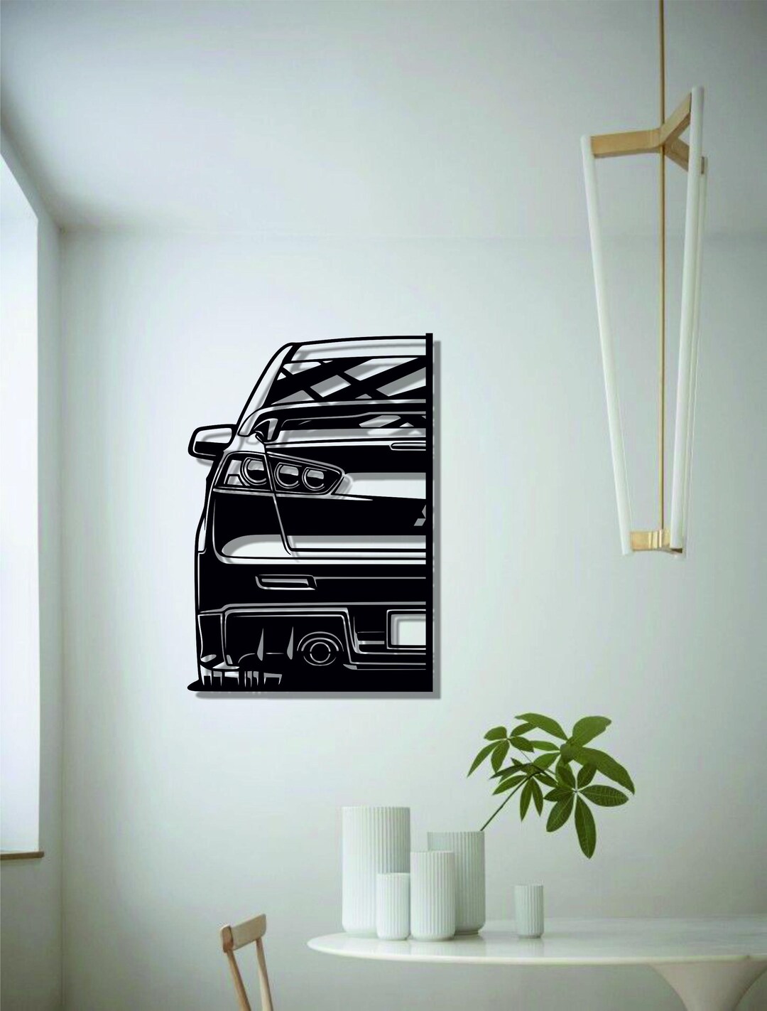 Evo X Silhouette Metal Wall Art | Metal Wall Art | Metal Car Wall Decor ...