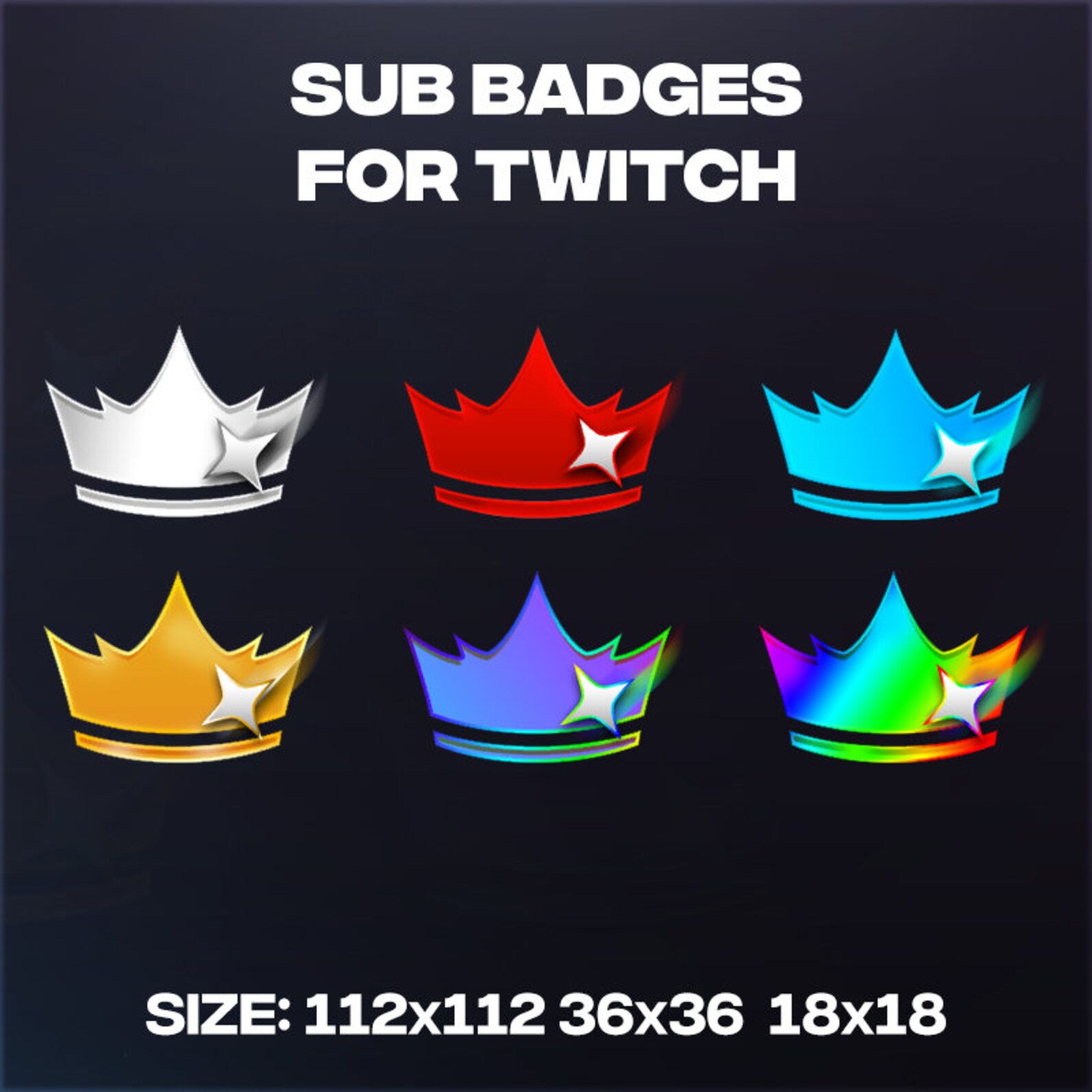Twitch Crown Sub Badges - Etsy