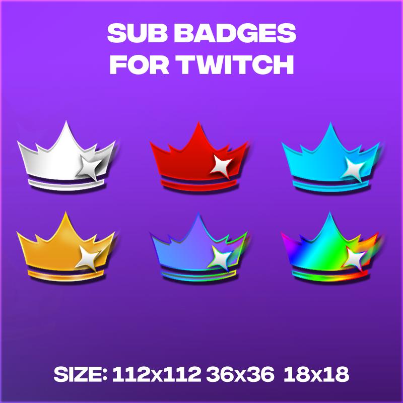 Twitch Crown Sub Badges - Etsy
