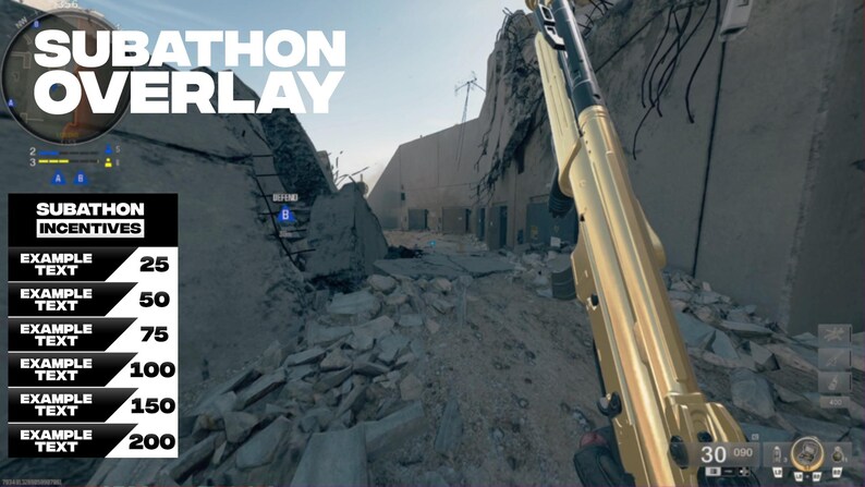 Subathon Overlay | Clean Twitch Overlay | Black Stream Overlay - Etsy