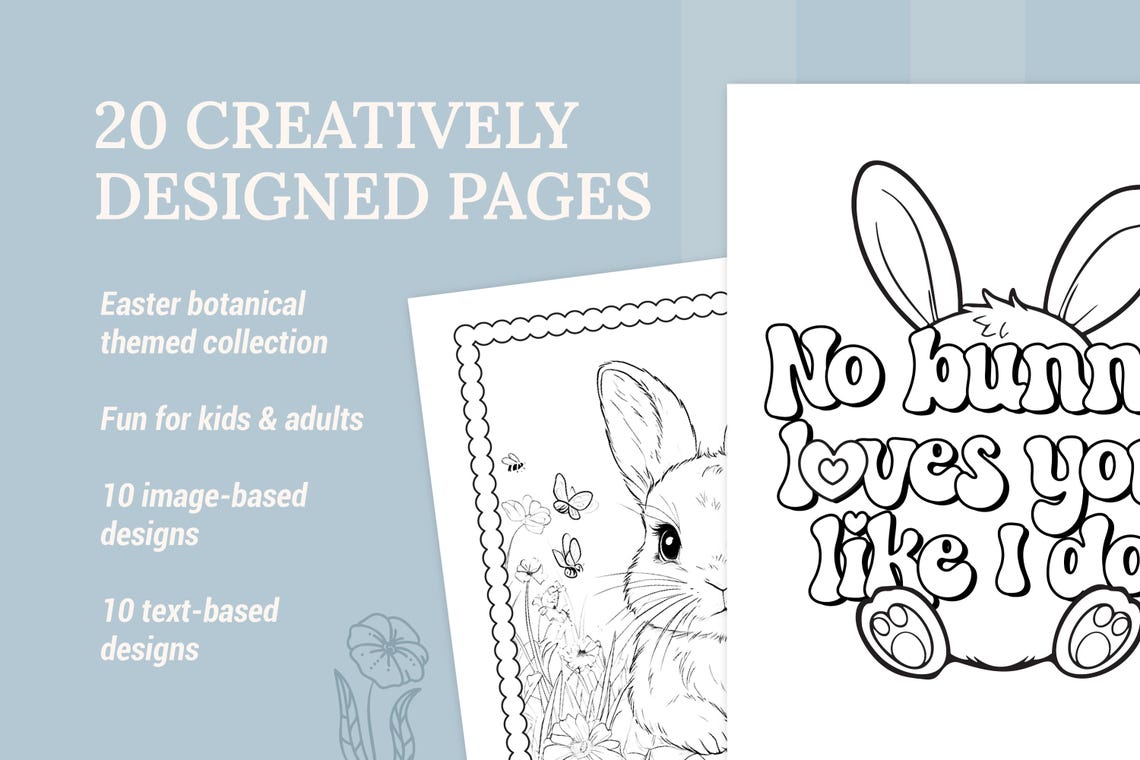 Easter Colouring Book for Kids & Adults – 20 Printable Pages | Instant ...