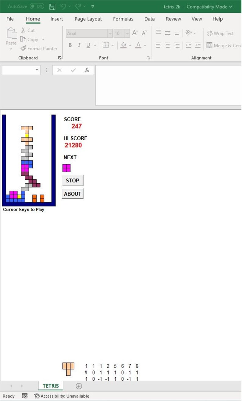 Retro Games in Microsoft Excel. Gaming Spreadsheet. - Etsy