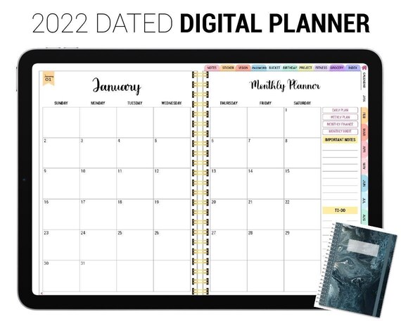 BEST 2022 Digital Planner Finance Tracker Habit Tracker | Etsy