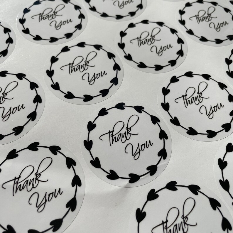 Thank You Vinyl Transparent Sticker Small Business Sticker Label - Etsy