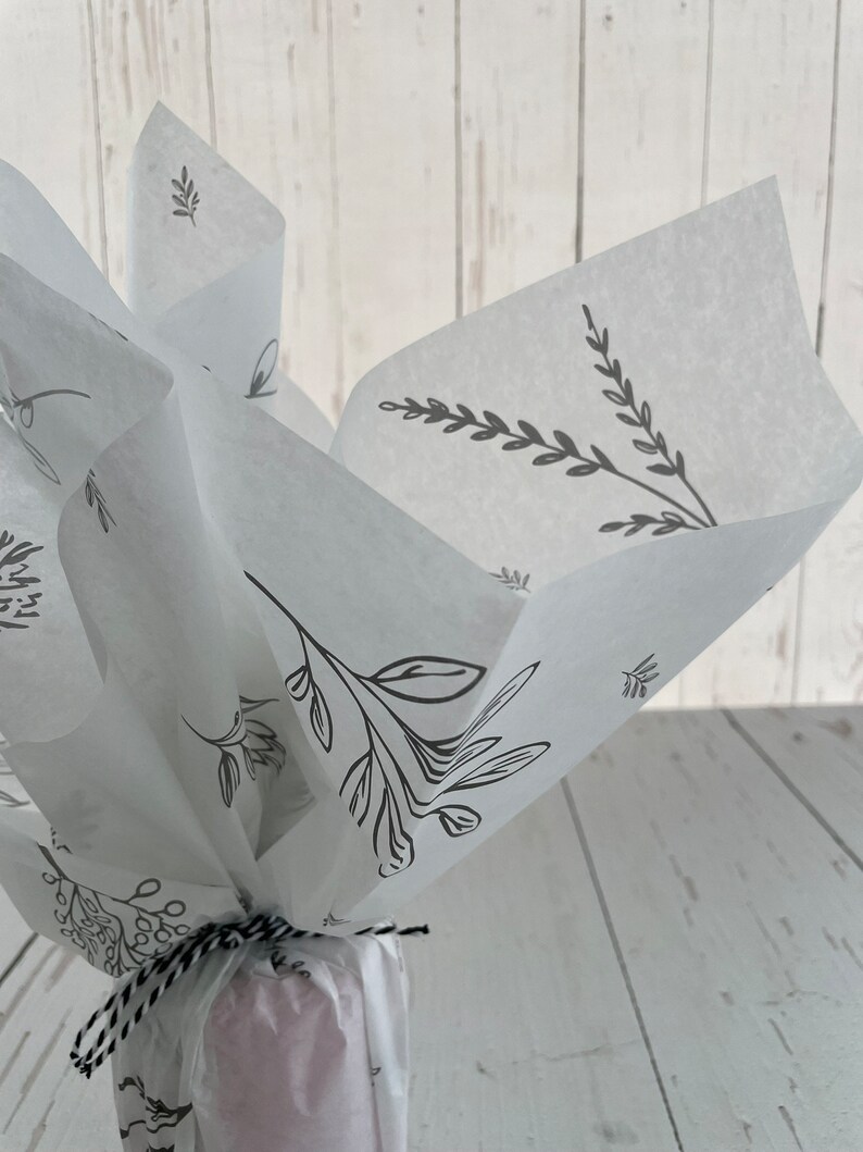 Tissue Paper Black Flowers Packing Paper Black Wrapping - Etsy