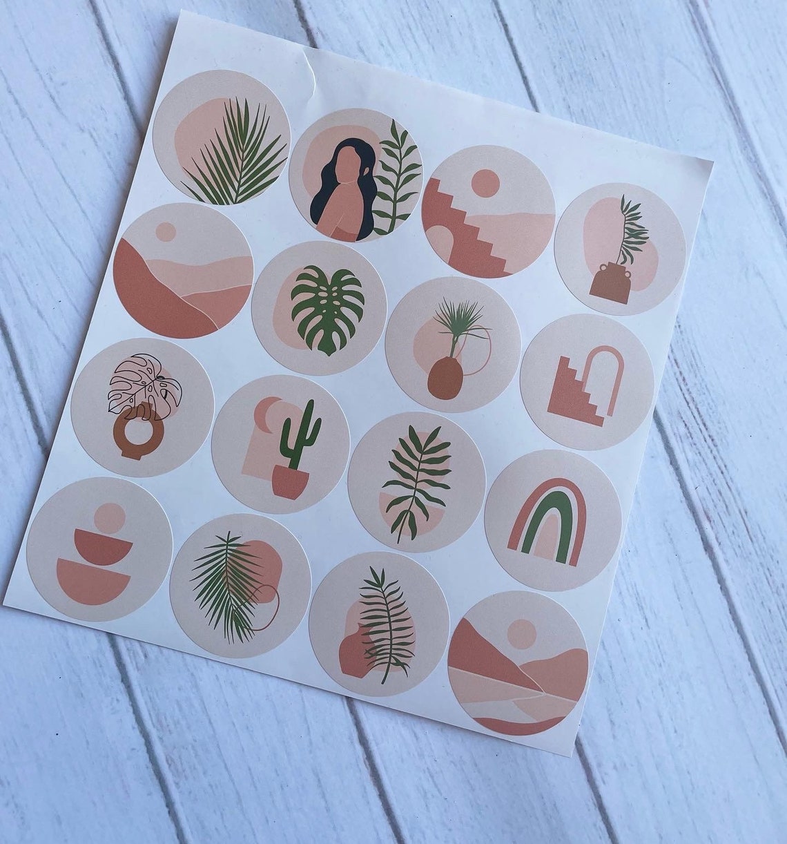 Boho Sticker Sheet, Bohemian Sticker Sheet, Vintage Aesthetic Decals ...