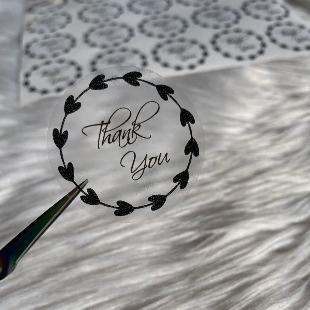 Thank You Vinyl Transparent Sticker Small Business Sticker Label - Etsy