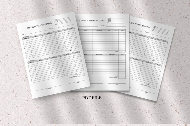 Church Tithe and Offering Log, Printable Tithing Record, Tithe Tracker ...