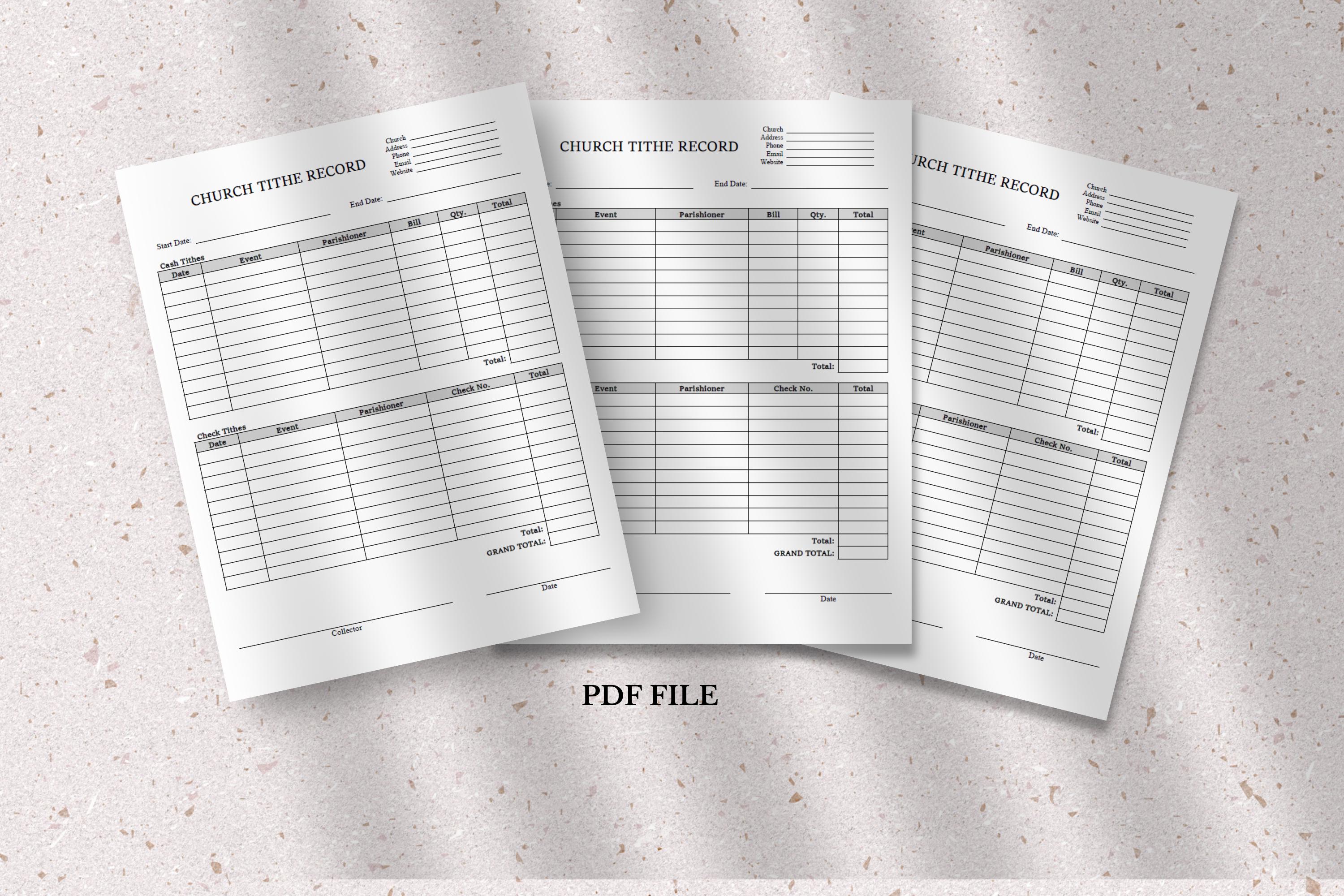Church Tithe and Offering Log, Printable Tithing Record, Tithe Tracker ...