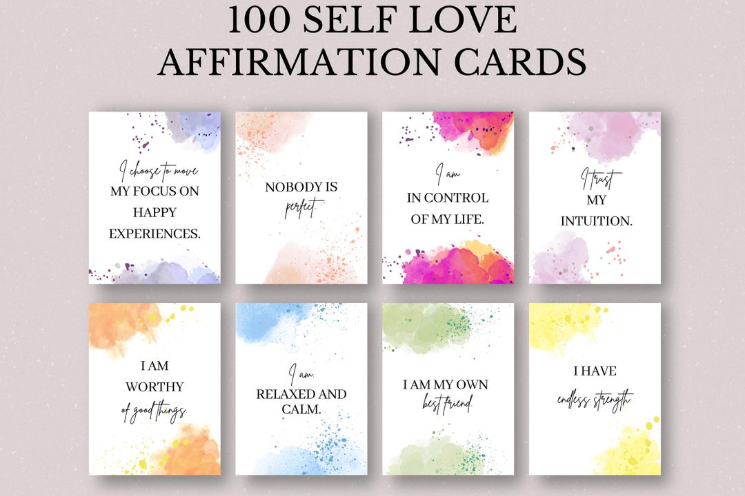 100 Self-love Affirmation Cards Printable Daily Positive Affirmations ...