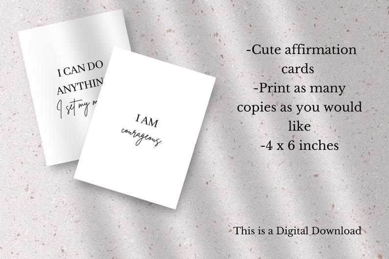100 Affirmation Cards Printable PDF, 4x6 Inch Size, Positive Daily ...