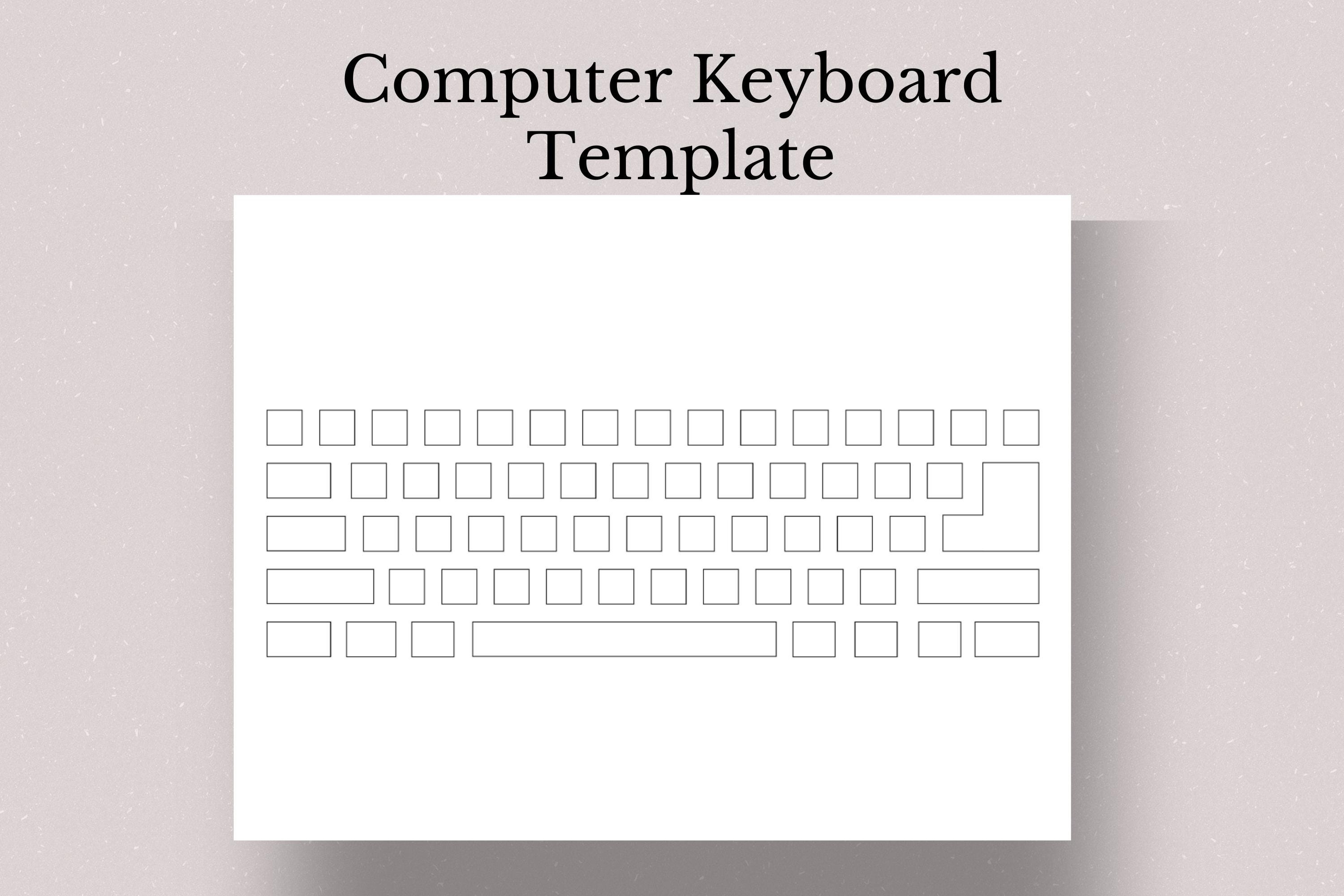Printable Computer Keyboard Template, Computer Keyboard, Printable ...