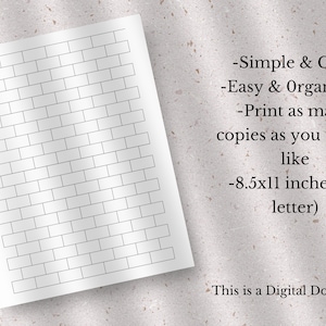 Printable Brick Graph Paper, Brick Graph Paper, Drawing Paper, Brick ...