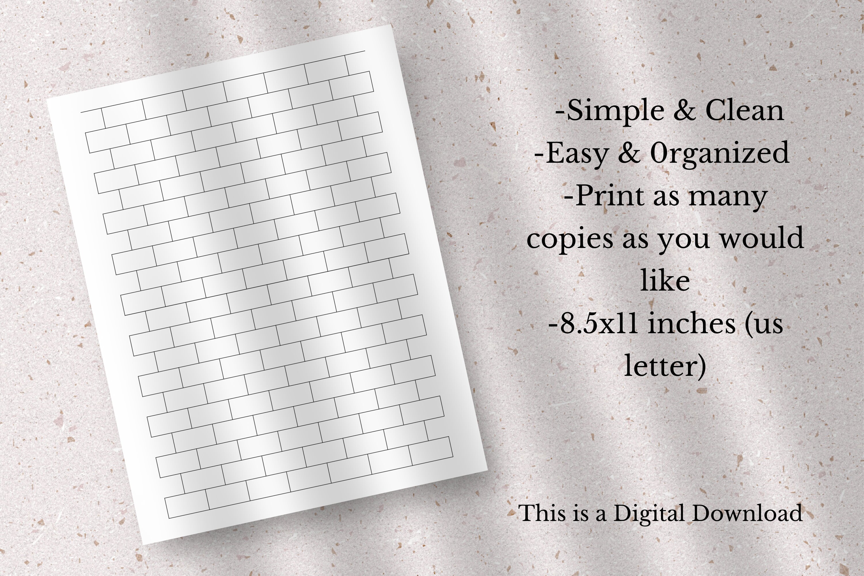 Printable Brick Graph Paper, Brick Graph Paper, Drawing Paper, Brick ...