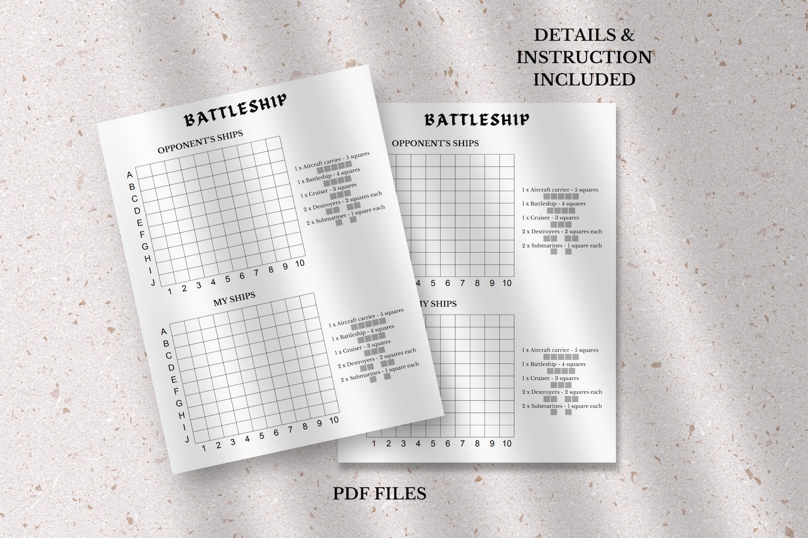 Printable Battleship Game, Battleship Game Template, Printable Travel ...