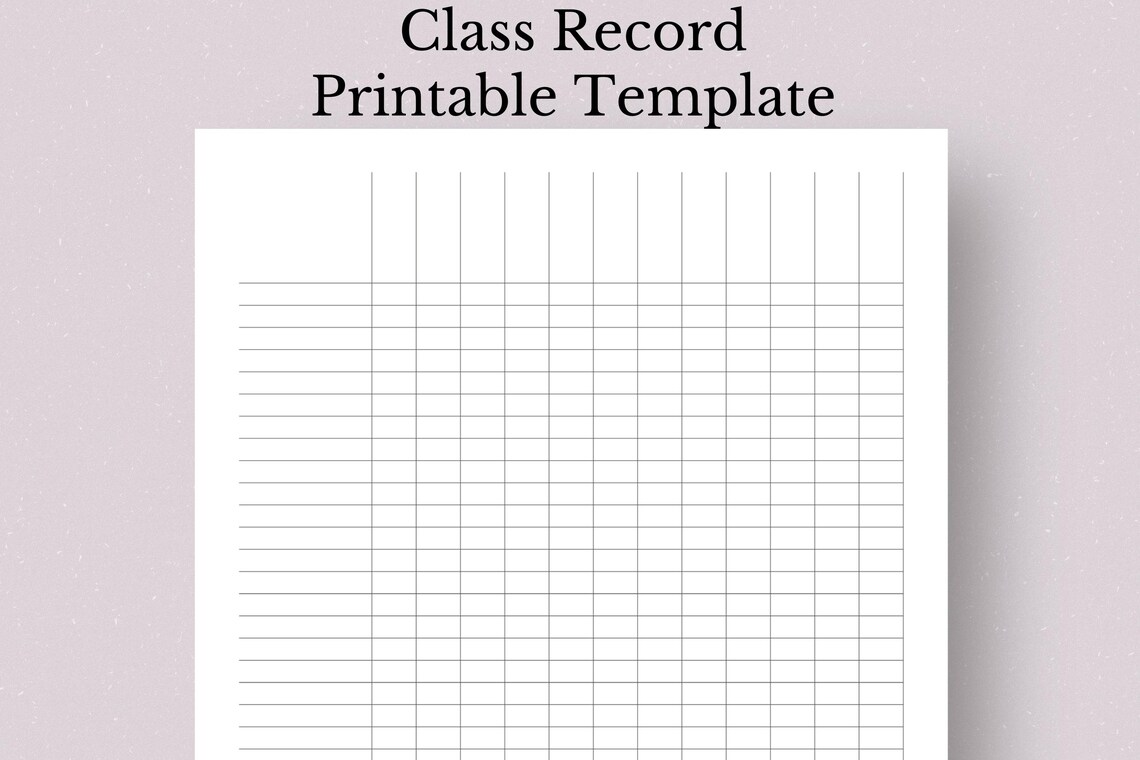 Printable Class Attendance Sheet, Tracking List, Gradebook (PDF) - Etsy