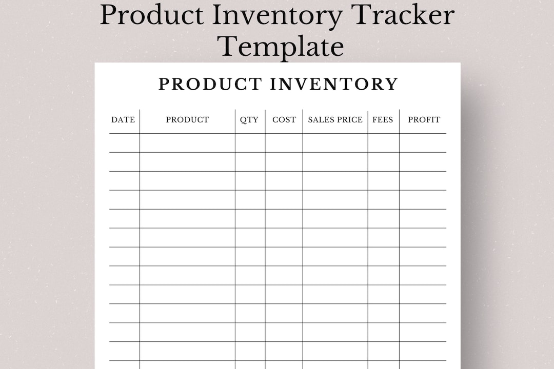 Printable Product Inventory Tracker, Product Inventory Tracker ...