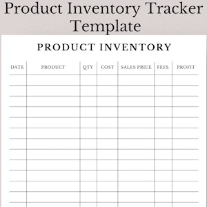 Printable Product Inventory Tracker, Product Inventory Tracker ...