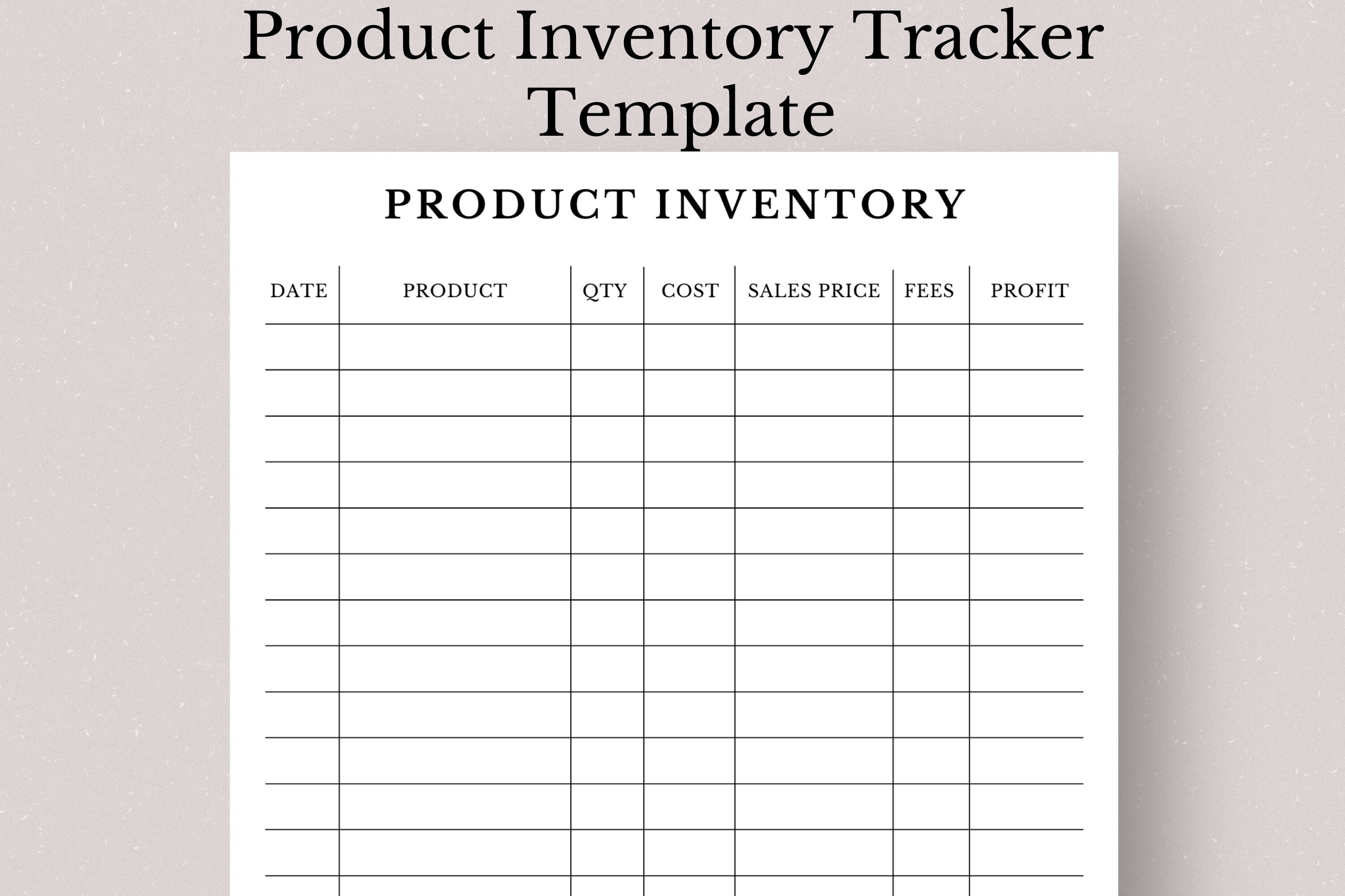 Printable Product Inventory Tracker, Product Inventory Tracker ...