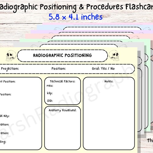 Radiography Positioning & Procedures Notes Template - Etsy