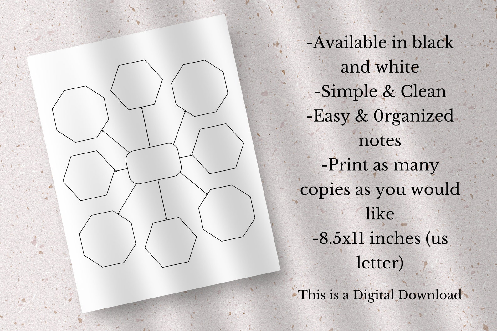 Printable Mind Map Template, Concept Map Template, Blank Mind Map ...