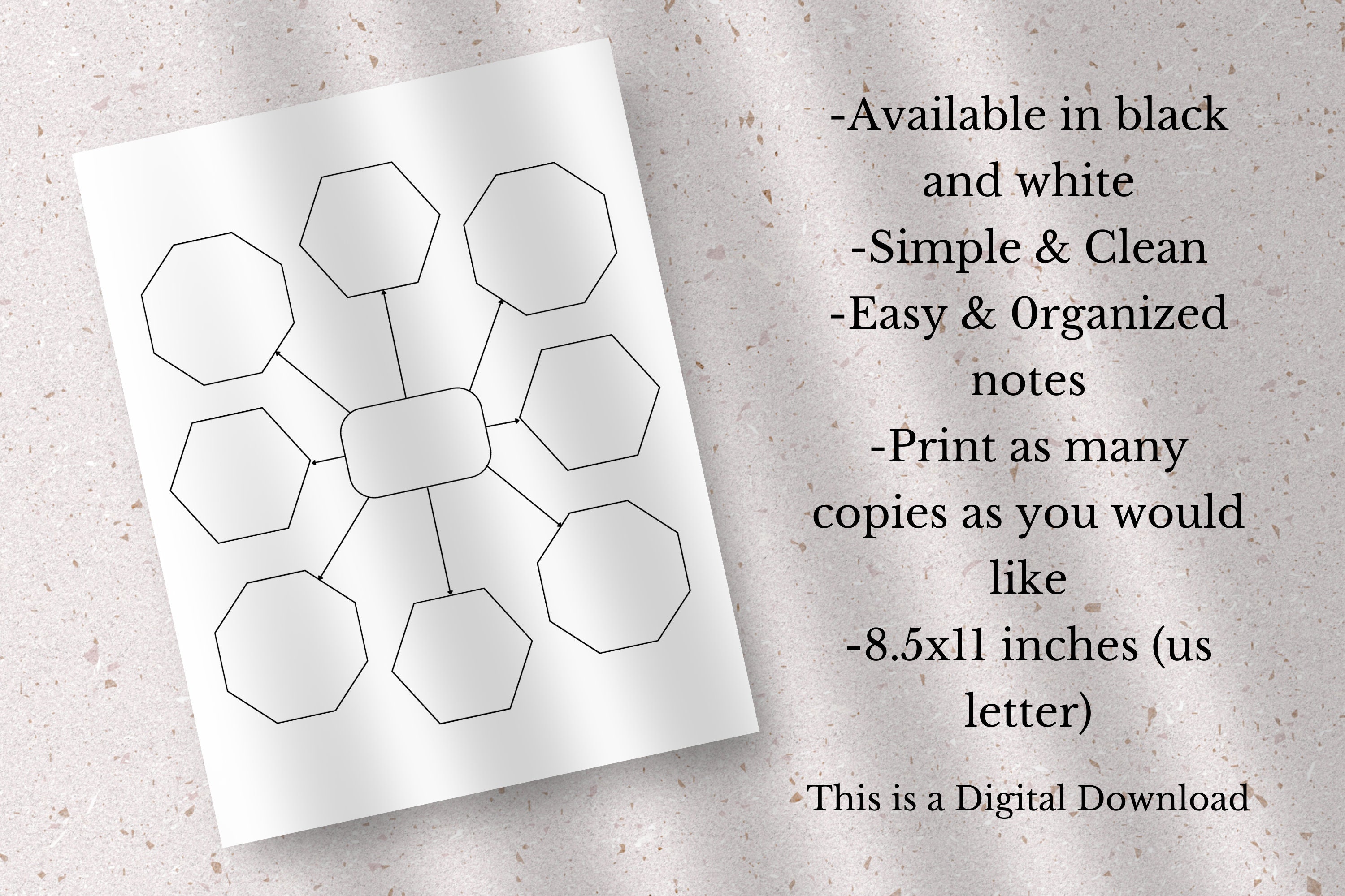 Printable Mind Map Template, Concept Map Template, Blank Mind Map ...