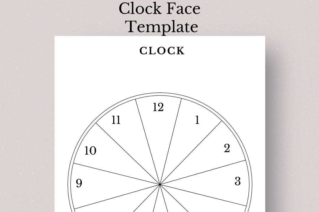 Printable Clock Face, 1 Page Printable Clock Face, Clock Face, Clock ...