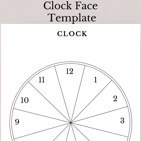 Printable Clock Face - Etsy