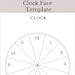 Printable Clock Face, 1 Page Printable Clock Face, Clock Face, Clock ...