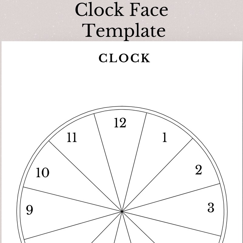 Printable Clock Face - Etsy