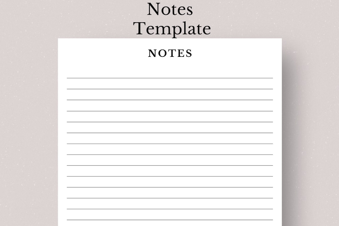 Notes, Printable Notes Paper, Lined Paper, Notepad, Memo Pad, Lined ...