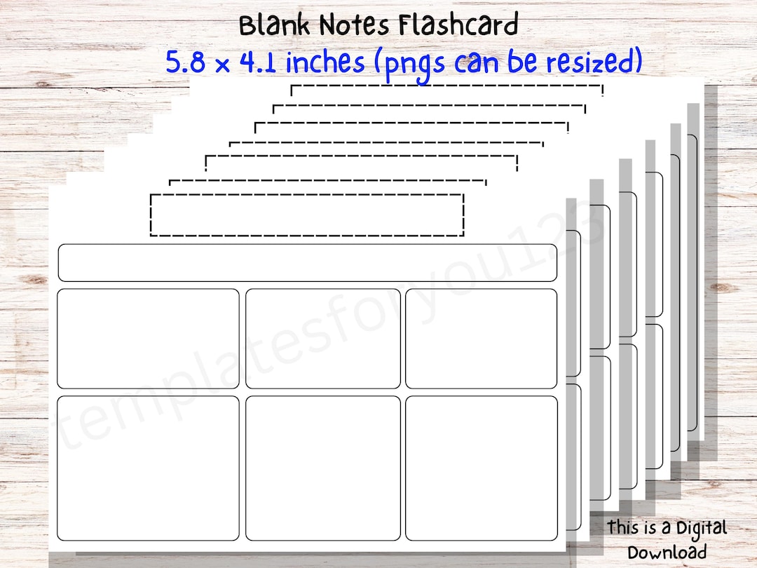 Blank Flashcards Template, Blank Notes Flashcards, Diy Flashcards ...