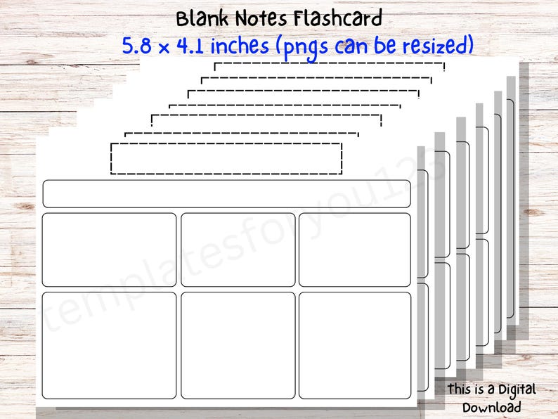 Blank Notes Flashcards Template: DIY Flashcards (digital Download) - Etsy