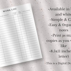 Work Log Template, Employee Work Log Sheet, Employee Work Log Template ...