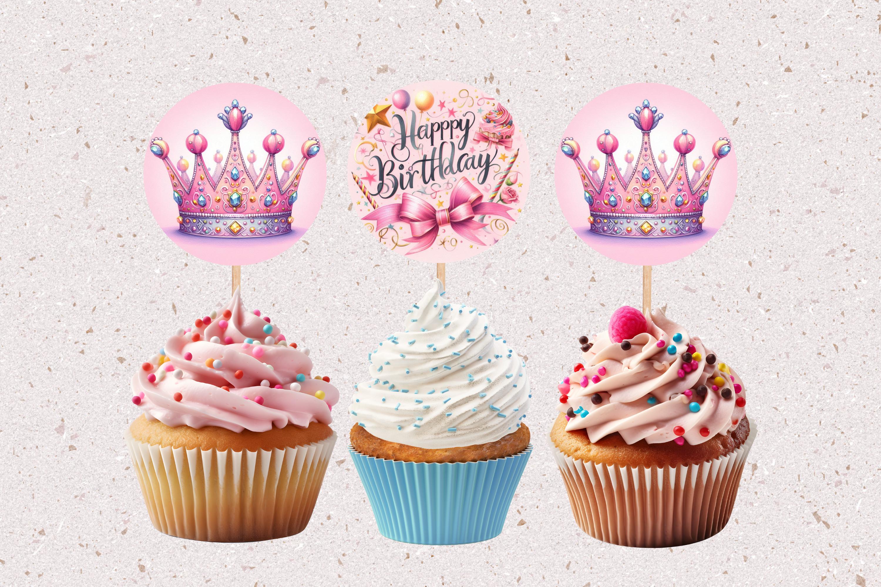 Editable Cake & Cupcake Topper Template | Canva Design (digital ...
