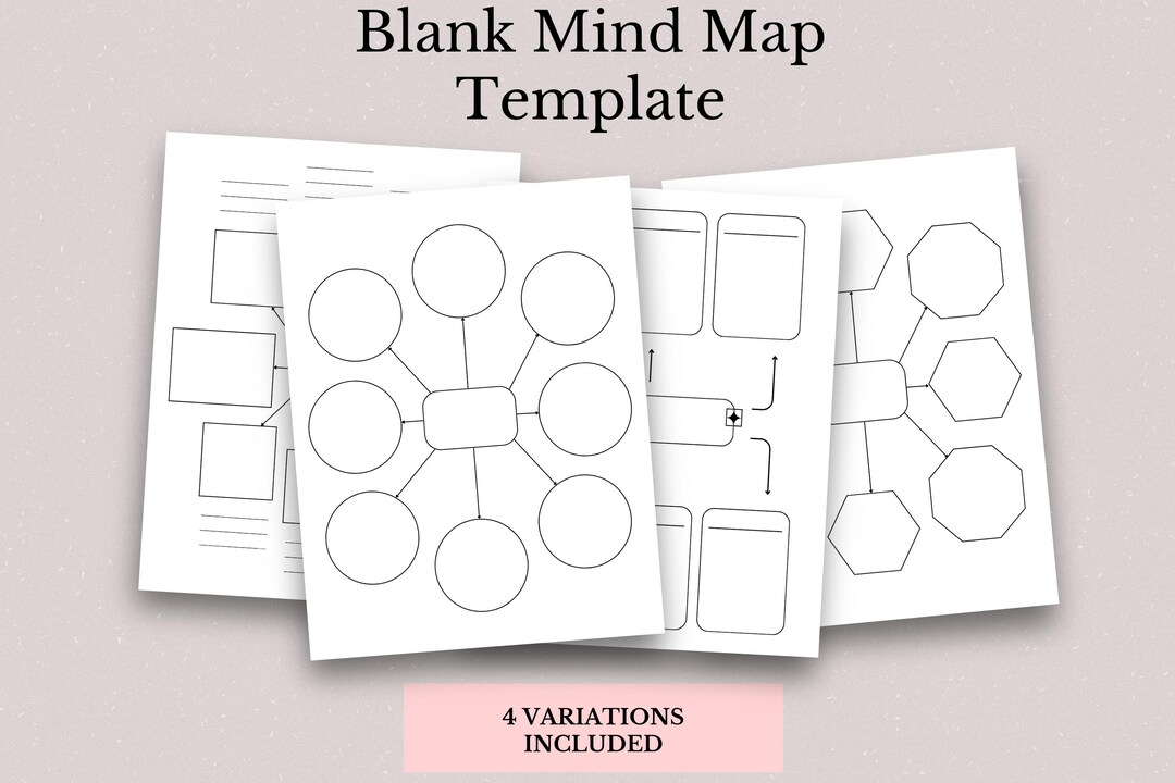 Printable Mind Map Template, Concept Map Template, Blank Mind Map ...