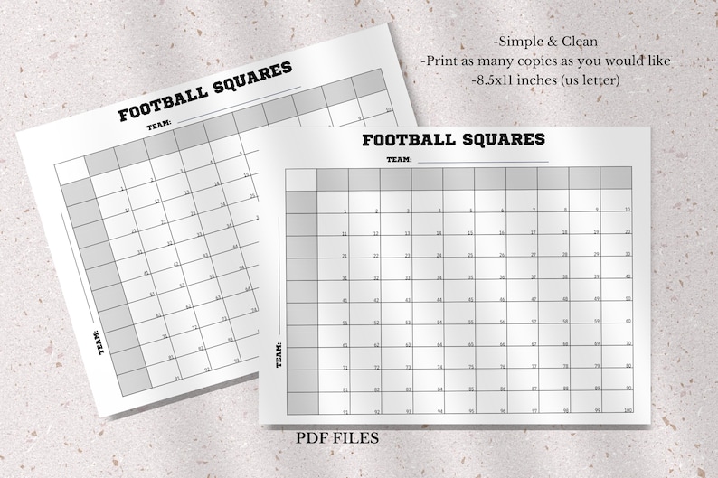 Printable Football Squares, Superbowl Squares, Printable Super Bowl ...