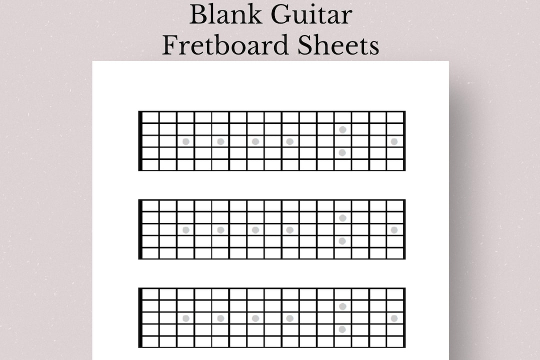 Printable Blank Guitar Fretboard Diagrams, Guitar Fretboard Sheet Pdf ...