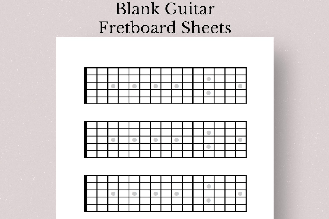 Blank Guitar Fretboard Diagrams, Printable Fretboard Sheet (PDF) - Etsy