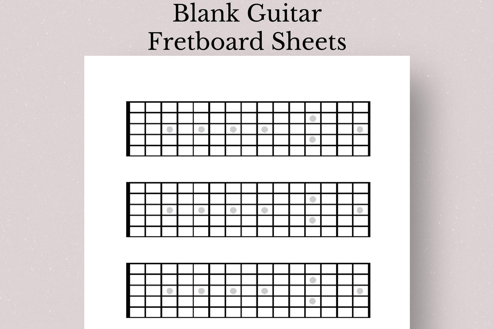 Blank Guitar Fretboard Diagrams, Printable Fretboard Sheet (PDF) - Etsy
