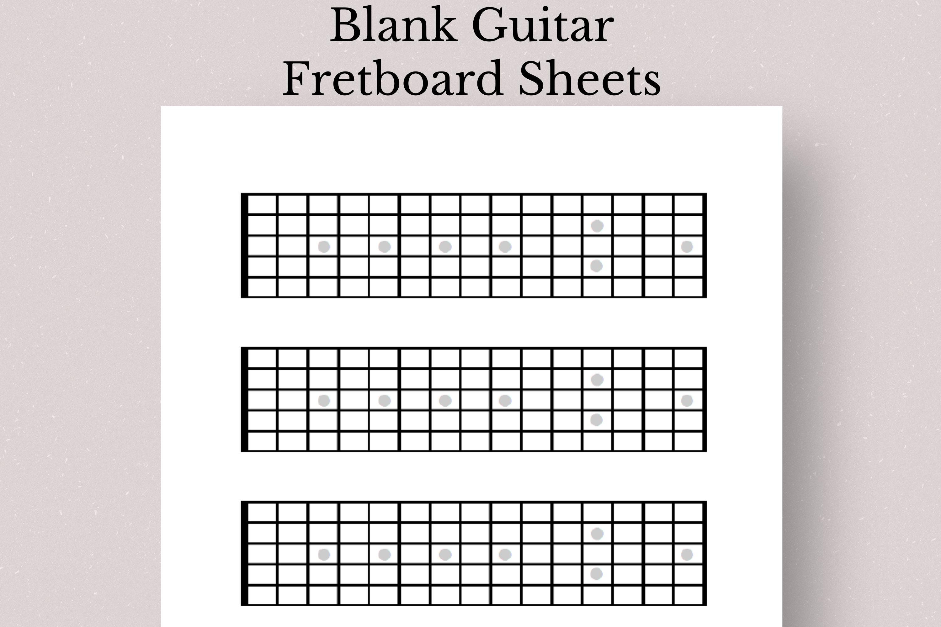 Printable Blank Guitar Fretboard Diagrams, Guitar Fretboard Sheet Pdf ...