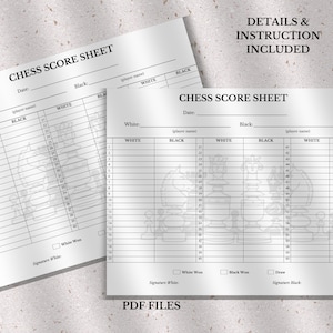 Printable Chess Score Sheet Template, Chess Scoring Guide (PDF) - Etsy