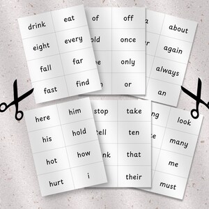 200+ Dolch Sight Words Flashcards, Printable Learning Cards (PDF) - Etsy