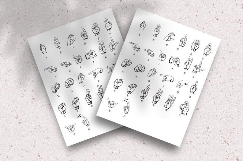 Printable Sign Language Alphabets, 1 Page Printable Sign Language ...
