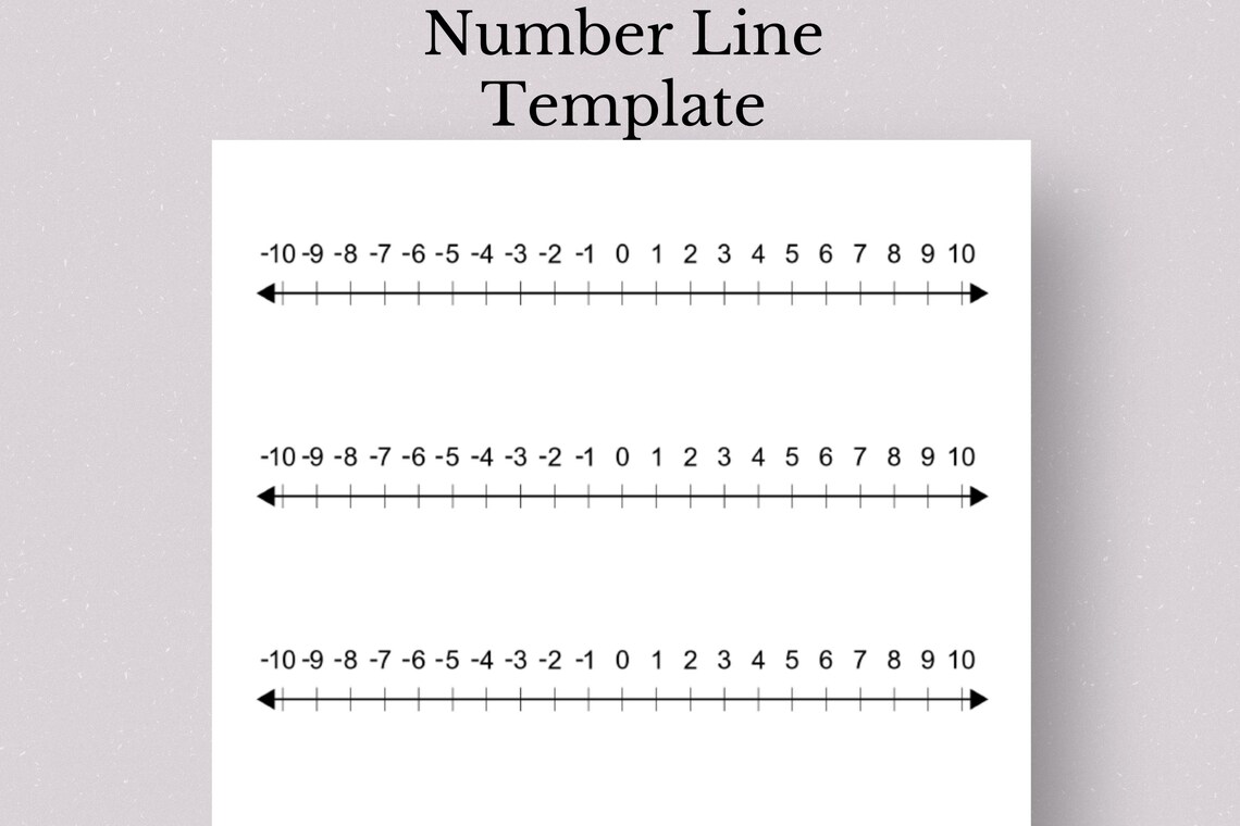 Printable Number Line -10 to 10 – Math Classroom Tool (PDF Download) - Etsy