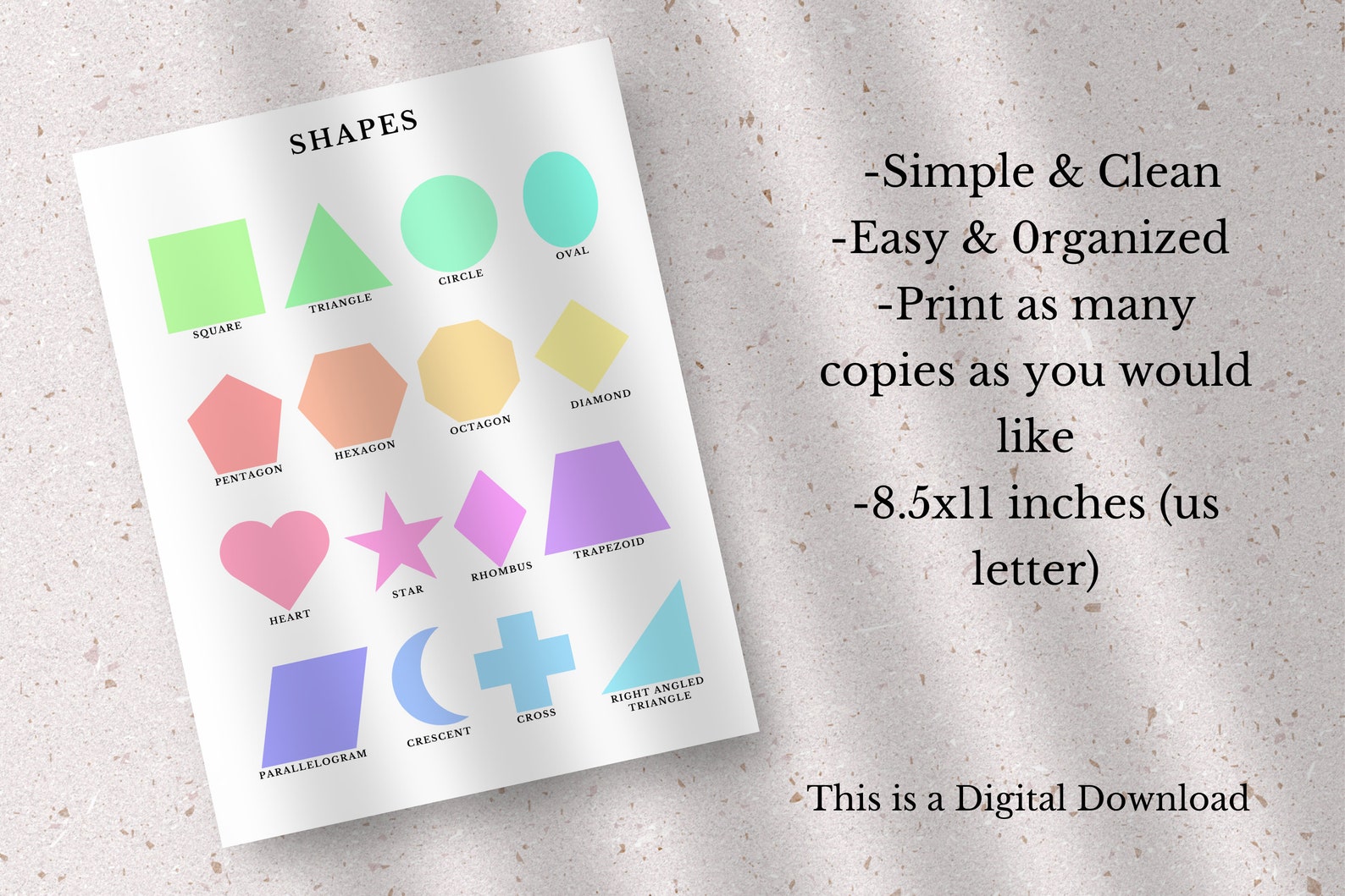 Printable Basic Shapes, 1 Page Printable Basic Shapes, Printable Basic ...