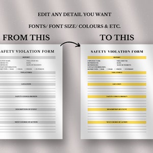 Editable Safety Violation Form Template, Safety Violation Form ...