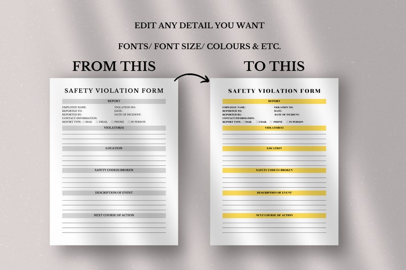 Editable Safety Violation Form Template, Safety Violation Form ...